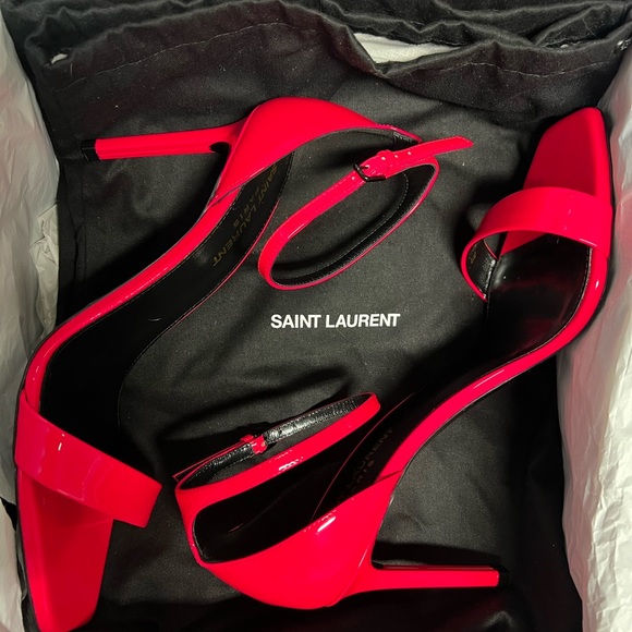 Saint Laurent | Shoes | Neon Pink Ysl Heels | Poshmark